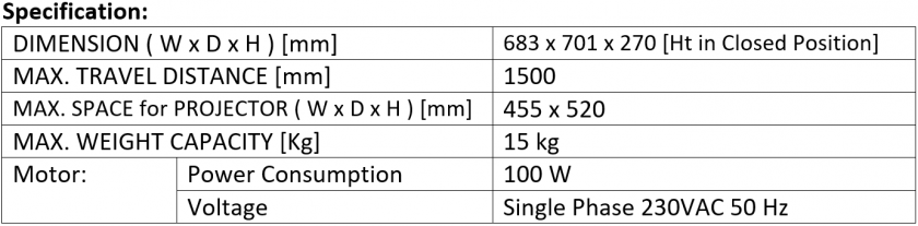 Affordability XCU-615 Projector Lift In Singapore - XLT SYSTEMS